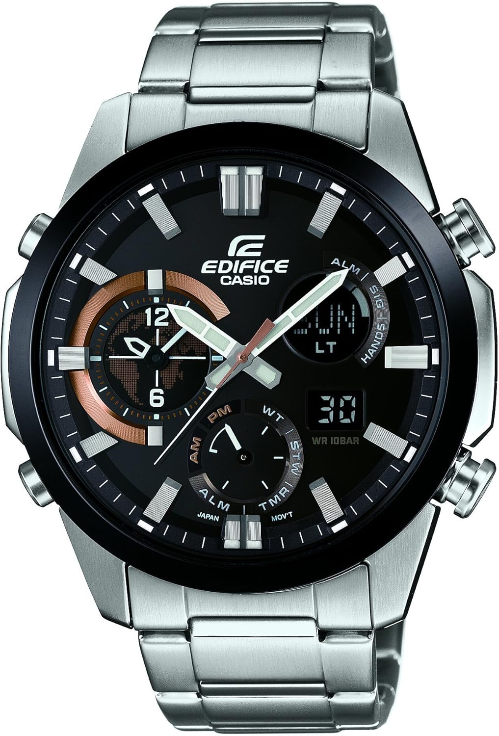 Casio Herren-Armbanduhr Edifice Analog - Digital Quarz Edelstahl ERA ...