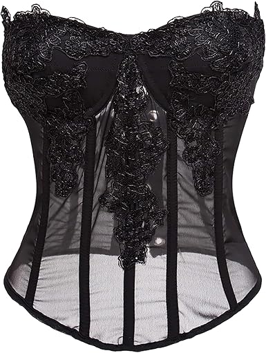 Alivila.Y Fashion Womens Sexy Chiffon Bridal Overbust Corset Torsolette ...