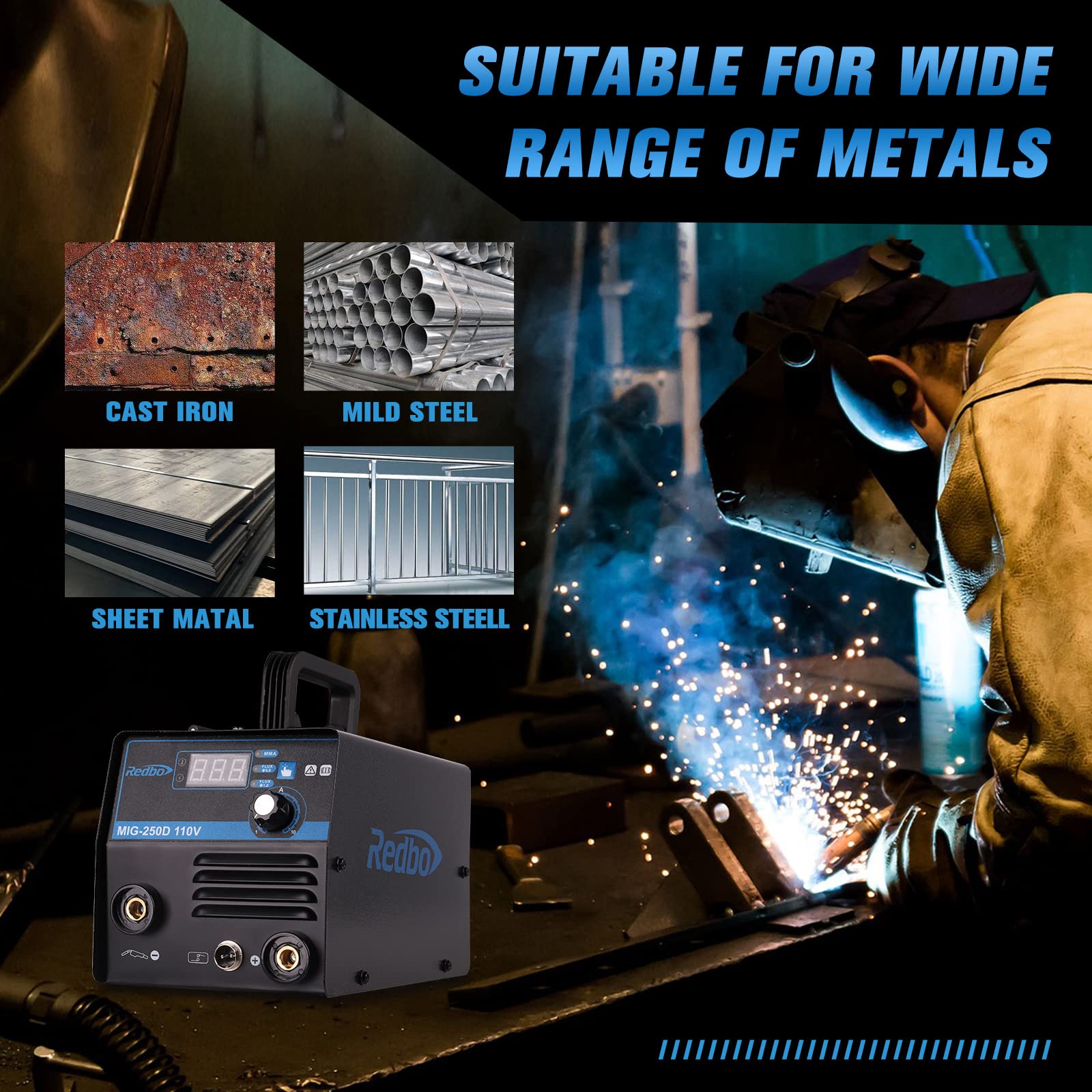 Mua Redbo Mig-250D 110V 130A Portable Gasless/Stick 2 in 1 MIG Welding ...
