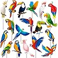 Amazon.com: 36pcs Parrot Cupcake Toppers Tropical Bird Party Cake ...