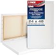 Amazon.com: U.S. Art Supply 24 x 48 inch Stretched Canvas 12-Ounce ...