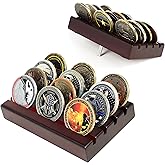 Amazon.com: DecoWoodo Challenge Coin Holder Display Case 7 Row Solid ...