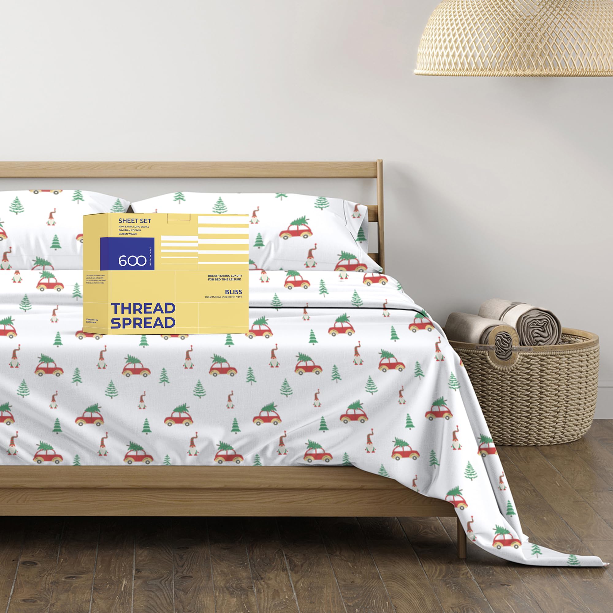 THREAD SPREAD 100% Egyptian Cotton Printed California King Sheet Sets ...