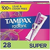 Amazon.com: Tampax Radiant Tampons Multipack, Regular/Super/Super Plus ...