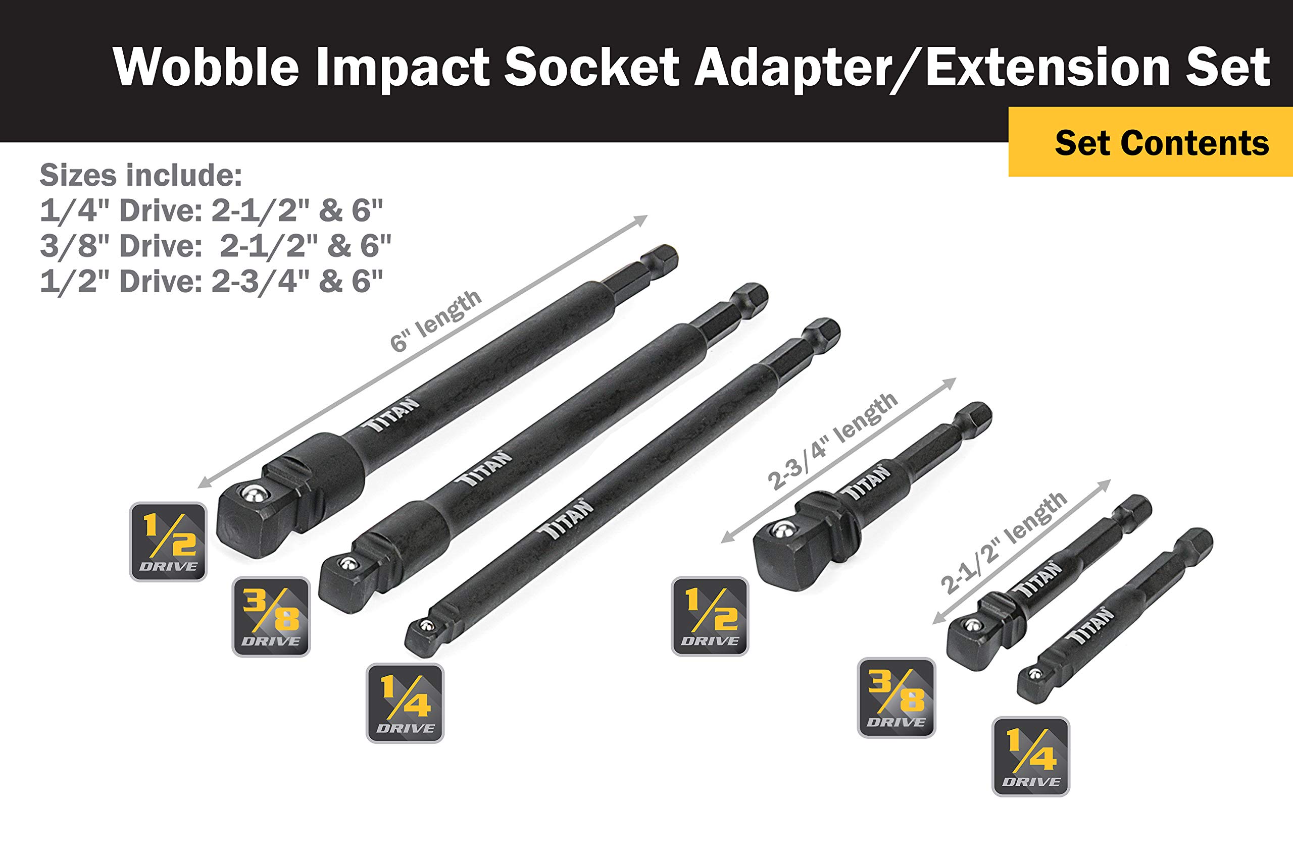 Mua Titan - 6-Pc Impact Wobble Adapter Set (49036) trên Amazon Mỹ chính ...