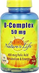 Amazon.com: Nature's Life B-Complex , 50 Mg, 400 mcg Folic Acid, 250 ...