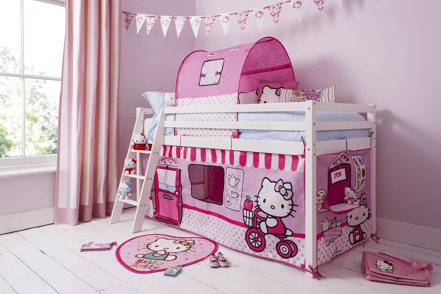 Noa and Nani - Midsleeper Cabin Bed with Hello Kitty Tent ...