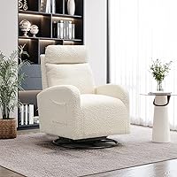 Amazon.com: KINFFICT Modern Swivel Glider Chair, Upholstered Accent ...