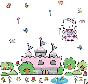 Amazon.com: RoomMates RMK1200GM Hello Kitty Princess Castle Peel ...