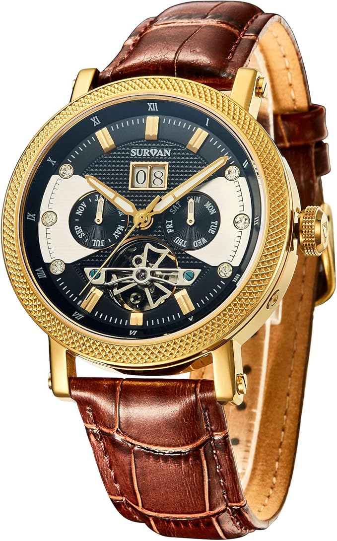 Amazon.com: SURVAN Swiss Automatic Watch for Men Sapphire Crystal ...