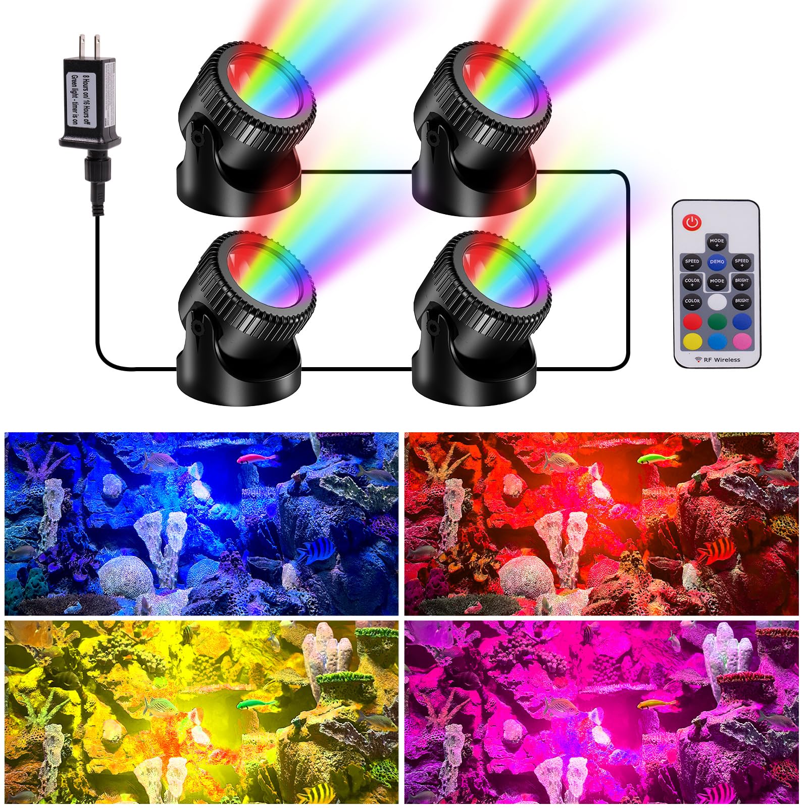 Lumiere Piscine Creusé CREPOW RGB Underwater , Super Bright 18 LED ...