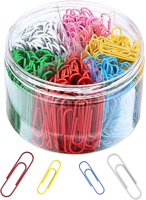 Amazon.com : Paper Clips Assorted Size Colored 1.3 & 2 inch Medium and ...