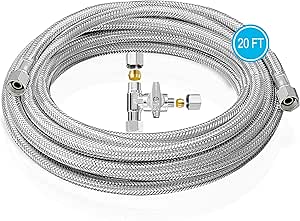 Amazon.com: Fridge Water Line Kit - 20FT Premium Stainless Steel ...