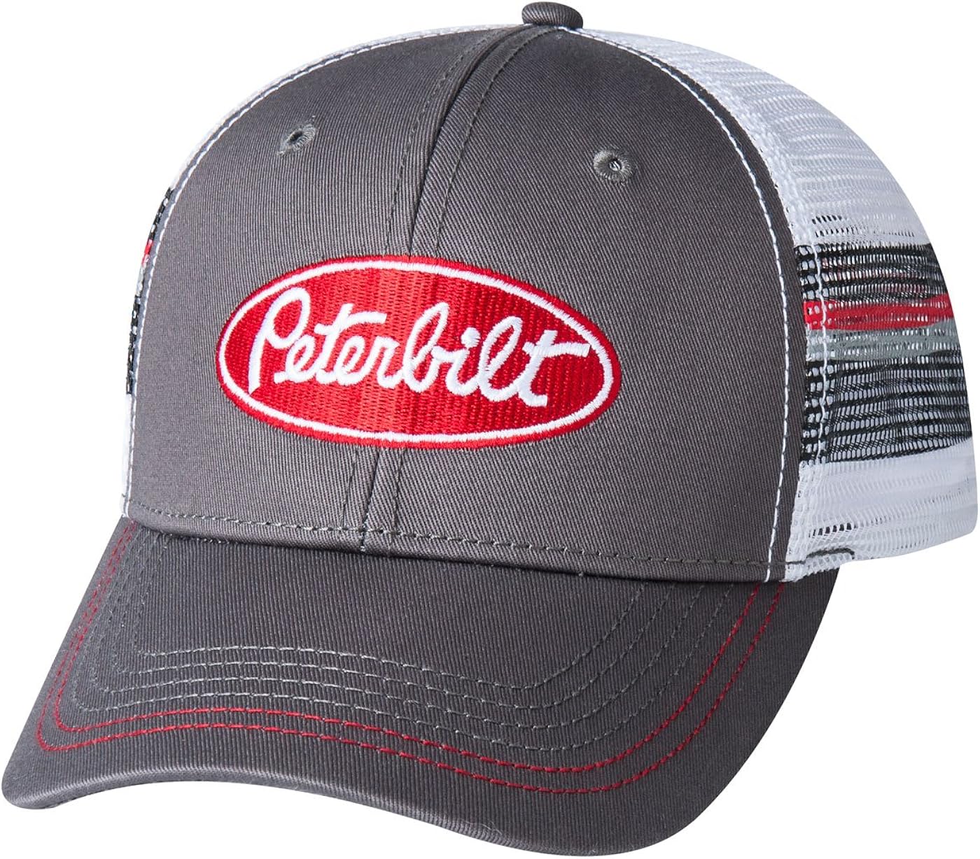 Amazon.com: Peterbilt Charcoal Grey Striped Back Mesh Trucker Cap: Clothing