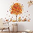 Amazon.com: Whaline Fall Wall Decor Stickers Hello Fall Maple Leaves ...