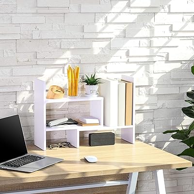 Buy FITUEYES Wood Adjustable Display Shelf Desktop Organizer Office ...