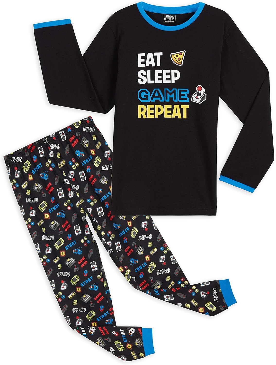 CityComfort Gaming Pyjamas, Boys Pyjamas, Cotton Long Sleeve Pyjama ...