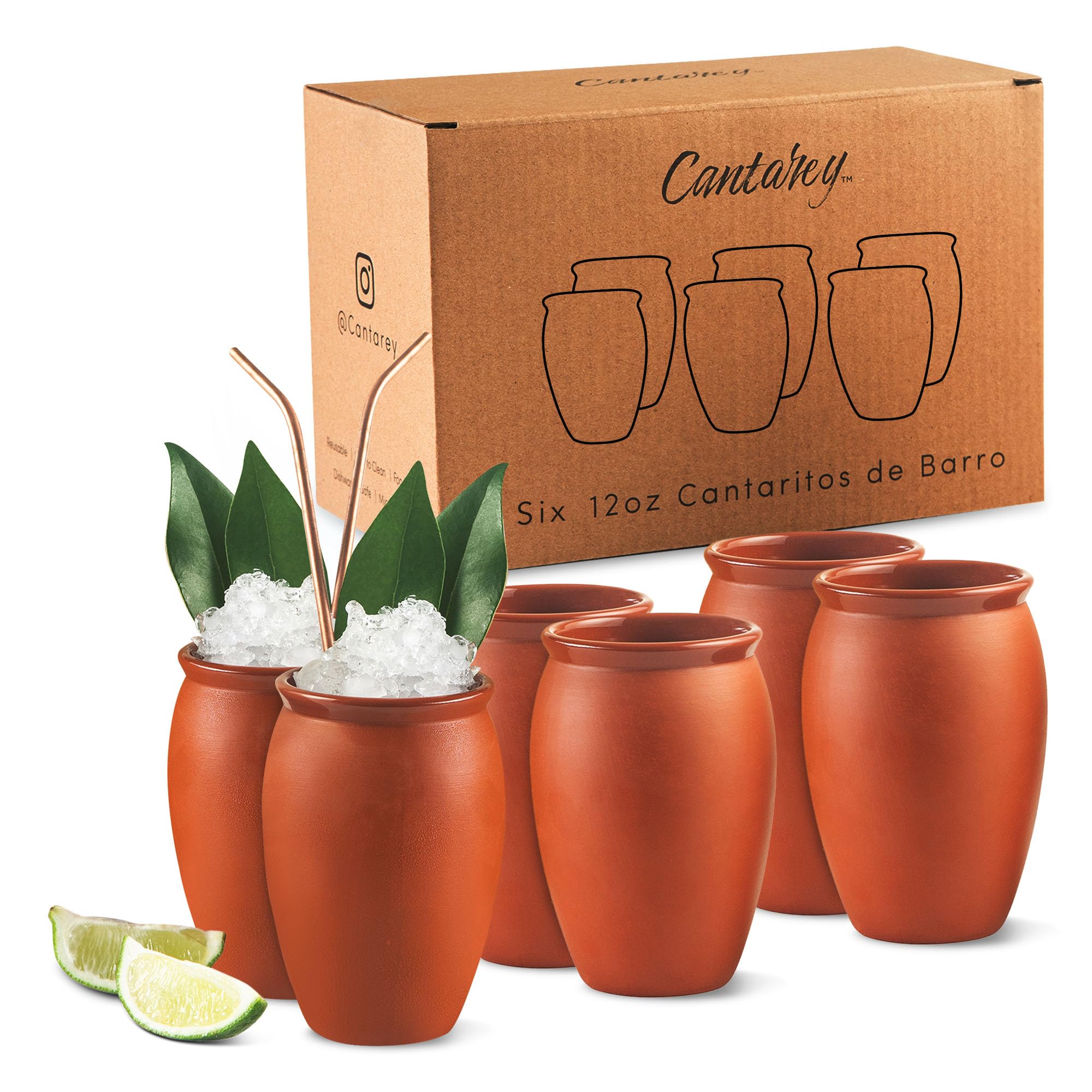 Mua CANTAREY - 12oz Clay Cups for Tequila, Margaritas, Mojitos and More ...