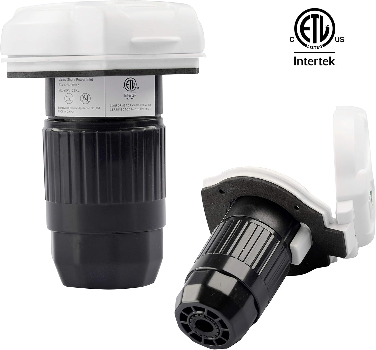 Boat RVGUARD 50 Amp 125/250V Marine Power Inlet Male Inlet Power Socket ...