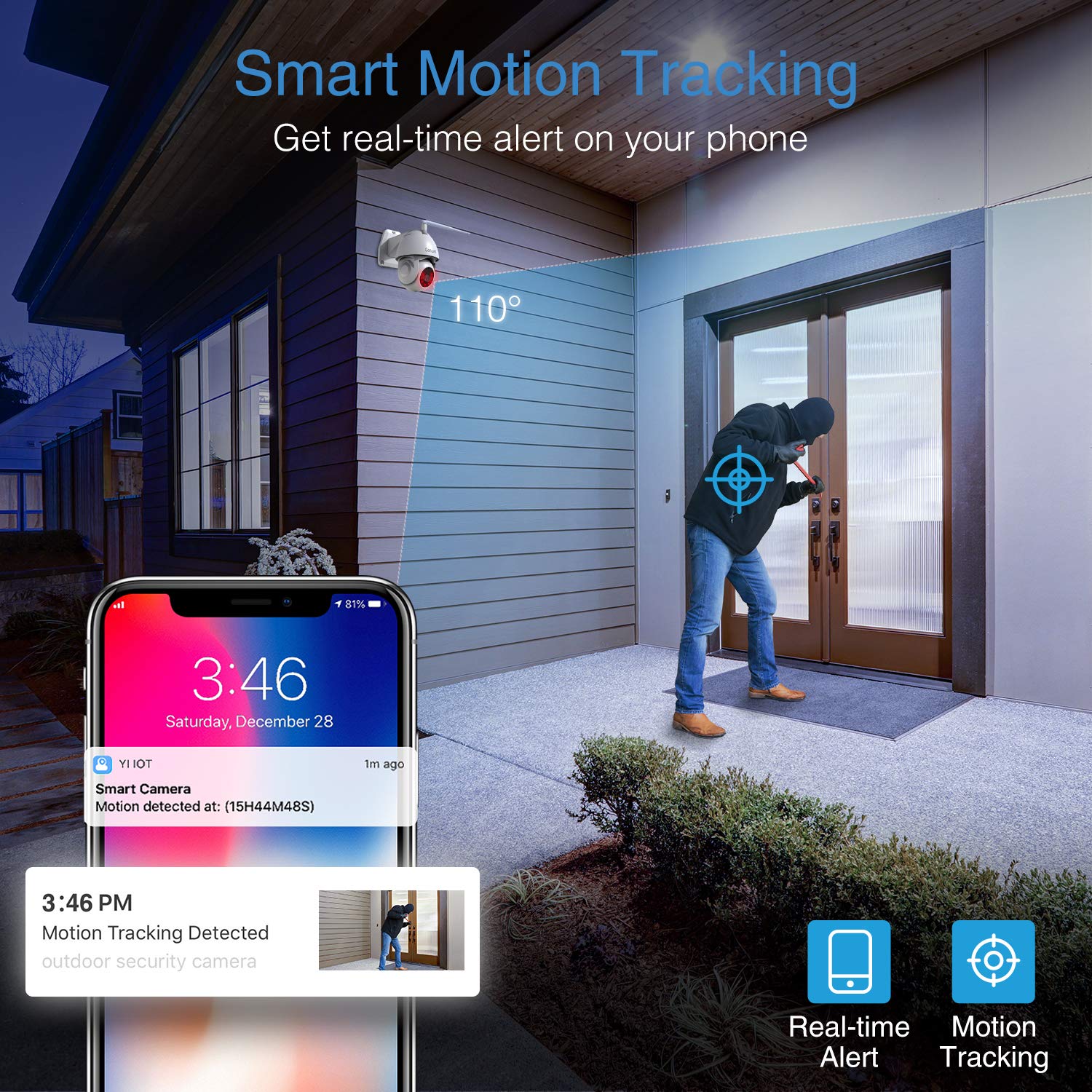 Mua Security Camera Outdoor, Goowls 1080P Pan/Tilt 2.4G WiFi Home Smart ...