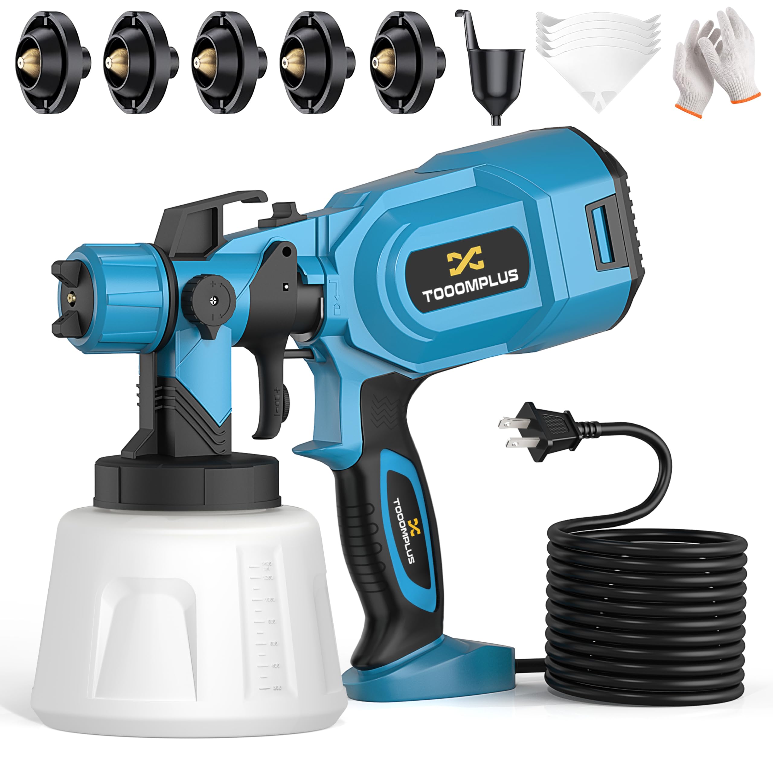 Paint Sprayer, 700W Airless Paint Sprayer, Spray Paint Gun with 5 ...