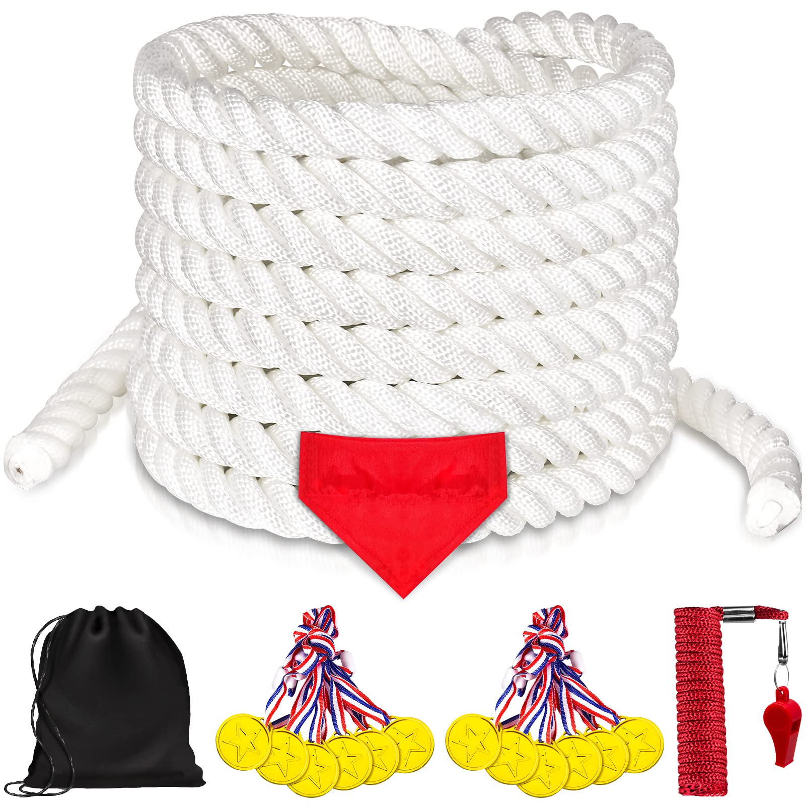 ZEROMX Tug of War Rope for Kids and Adults - 60Ft Tug of War Rope with ...