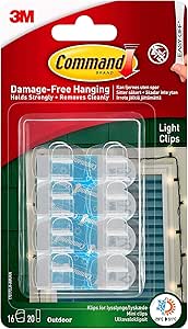 Amazon.com: Command Outdoor Light Clips, 16 clips, 20 strips, Water ...