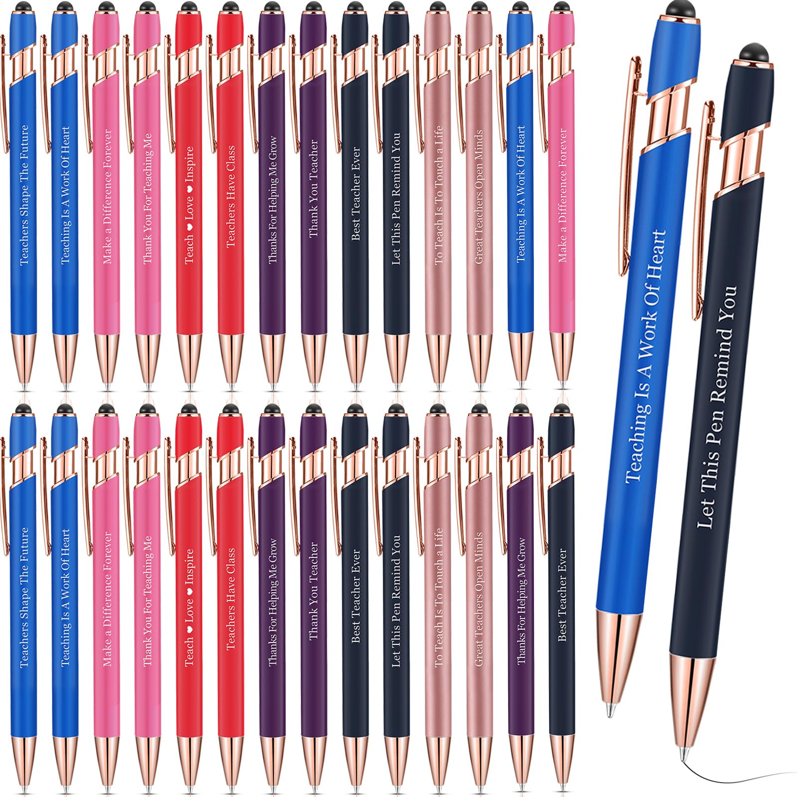 Outus 48 Pcs Teacher Appreciation Pens with Stylus Tip, Inspirational ...