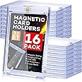 Amazon.com: ZENOWICK 16 PCS Magnetic Card Holder, 35pt One Touch Card Holder,U-V Protection Hard ...