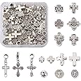 Amazon.com: Pandahall 70pcs/Box 16 Styles Antique Silver Holy Cross ...
