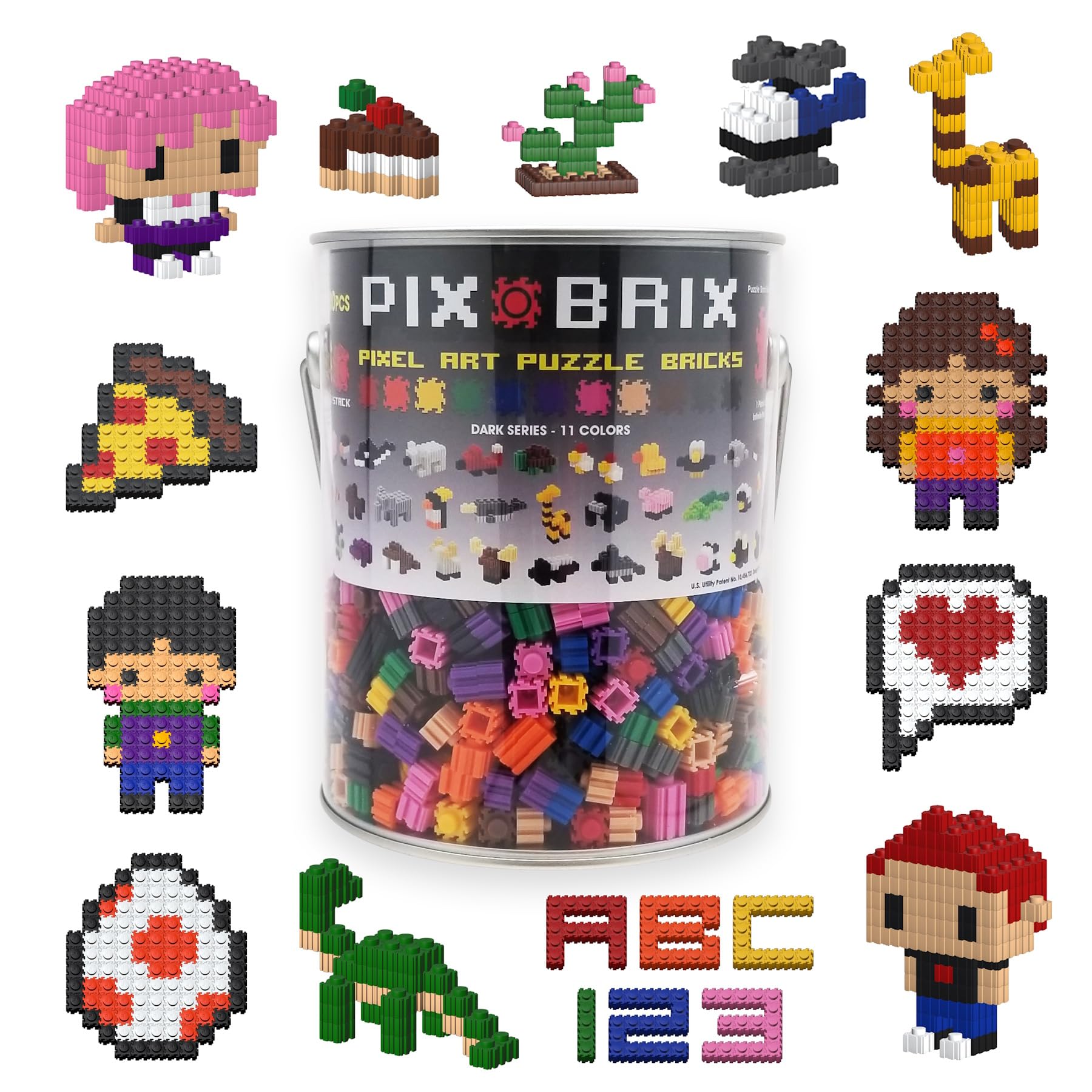 Mua Pixel Art Puzzle Bricks Bucket – 1,500 Piece Pixel Art Kit with 11 ...