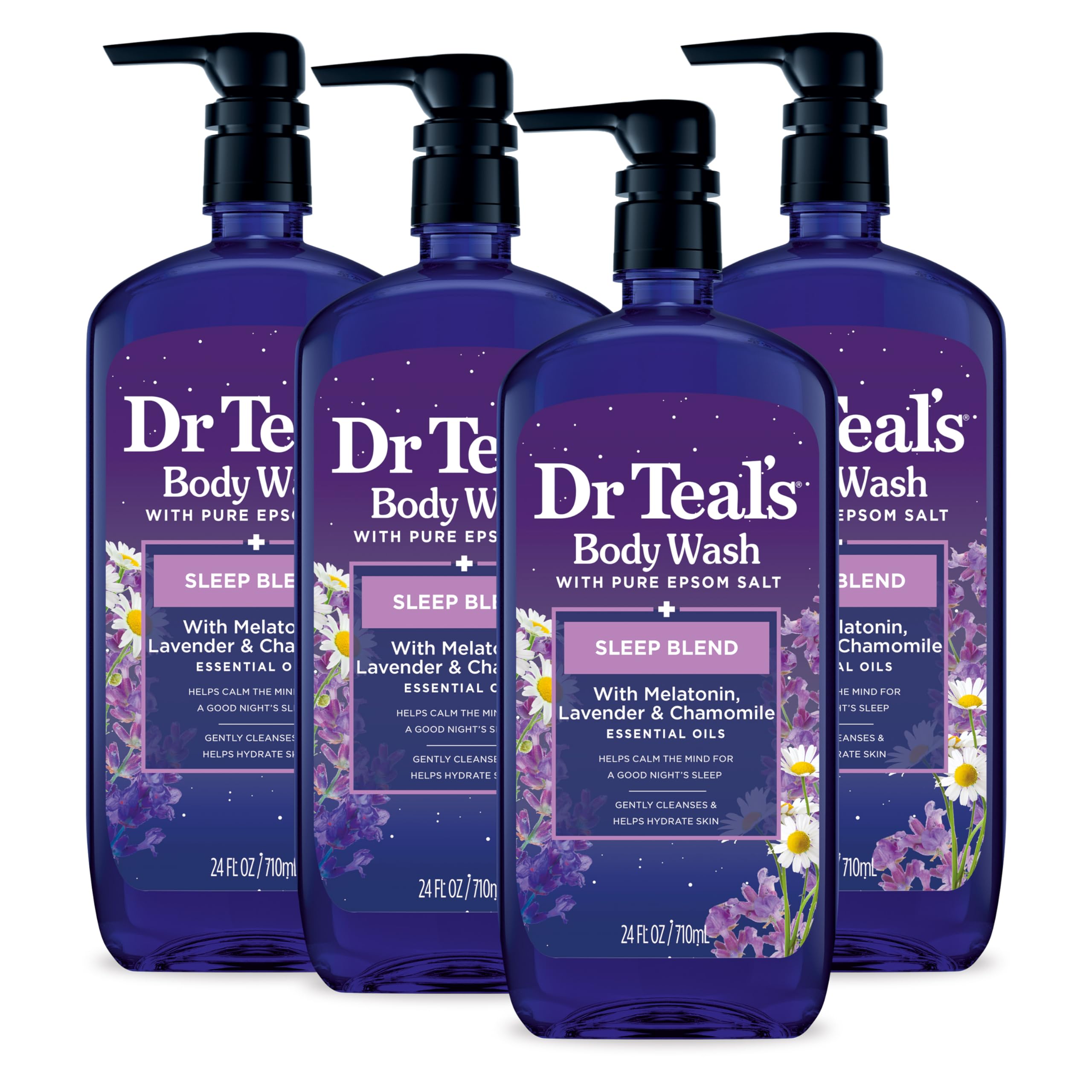 Dr Teal's Body Wash with Pure Epsom Salt, Sleep Blend with Melatonin ...