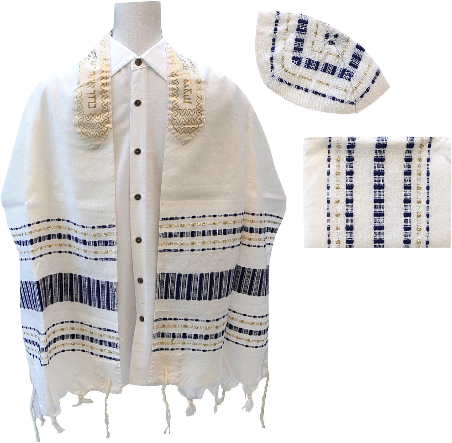 Talit Tallit Tallis 3 pc. Wool Set + Matching Tallit Bag + Matching ...
