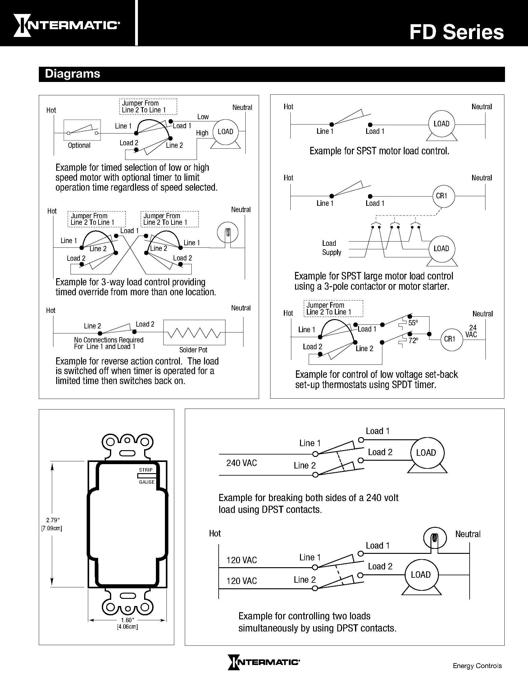 Intermatic FD36H 6-Hour Spring-Loaded Wall Timer For Automatic-Off Of ...
