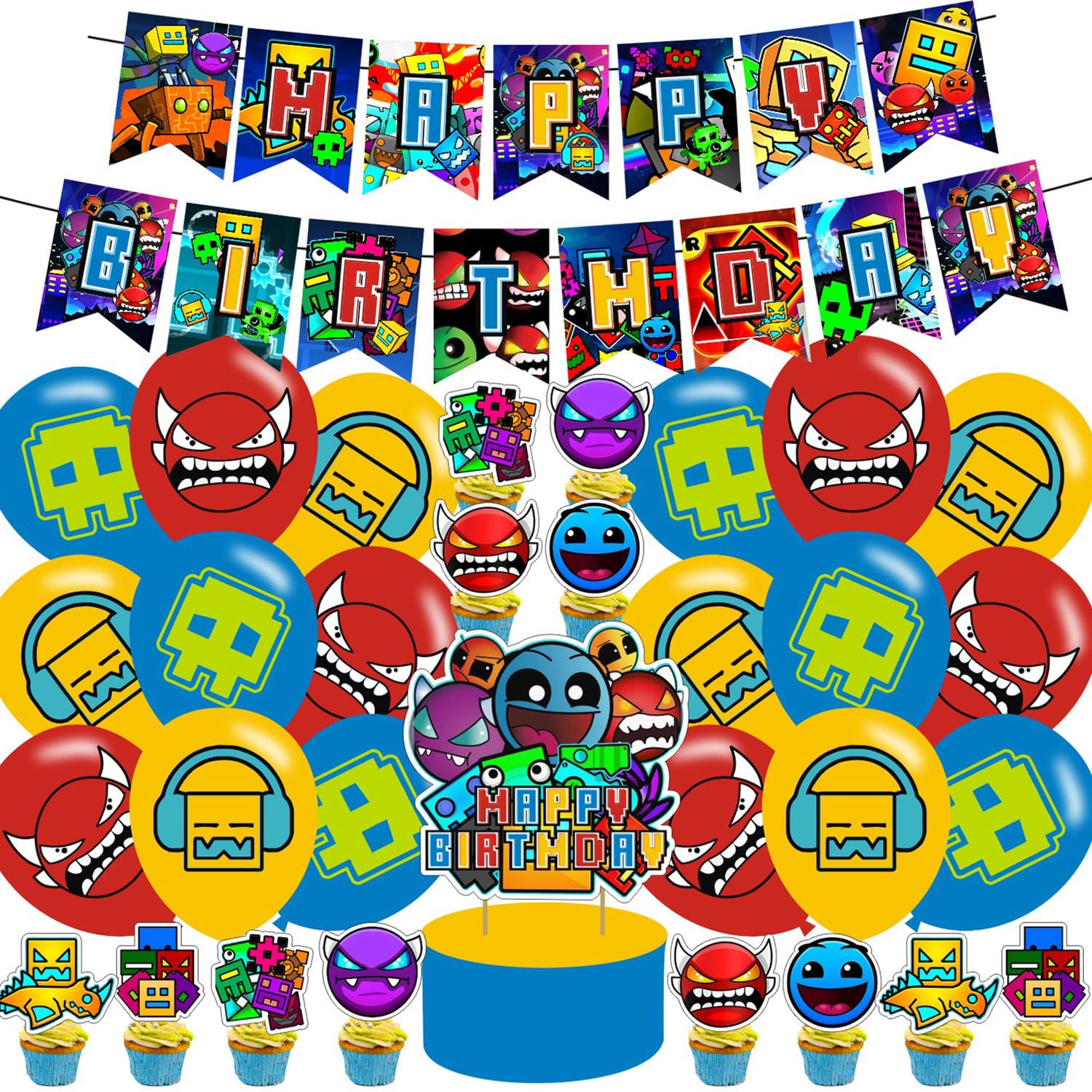 Mua Geometry Aesthetic Dash Birthday Party Supplies,Geometry Aesthetic ...