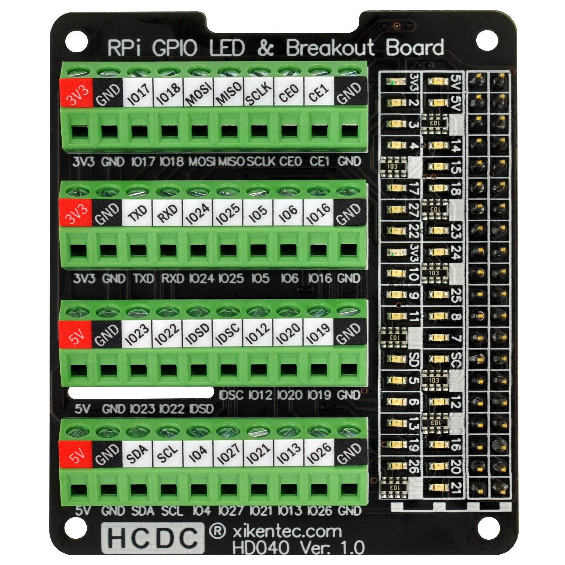 Mua RPi GPIO Status LED & Terminal Block Breakout Board HAT for ...