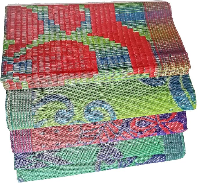 Buy NKMD Plastic Chatai Floor Mat Multi Color and Design Size 4ft X 6ft ...