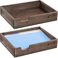 Amazon.com : MyGift Set of 2 Vintage Distressed Finish Brown Wood ...