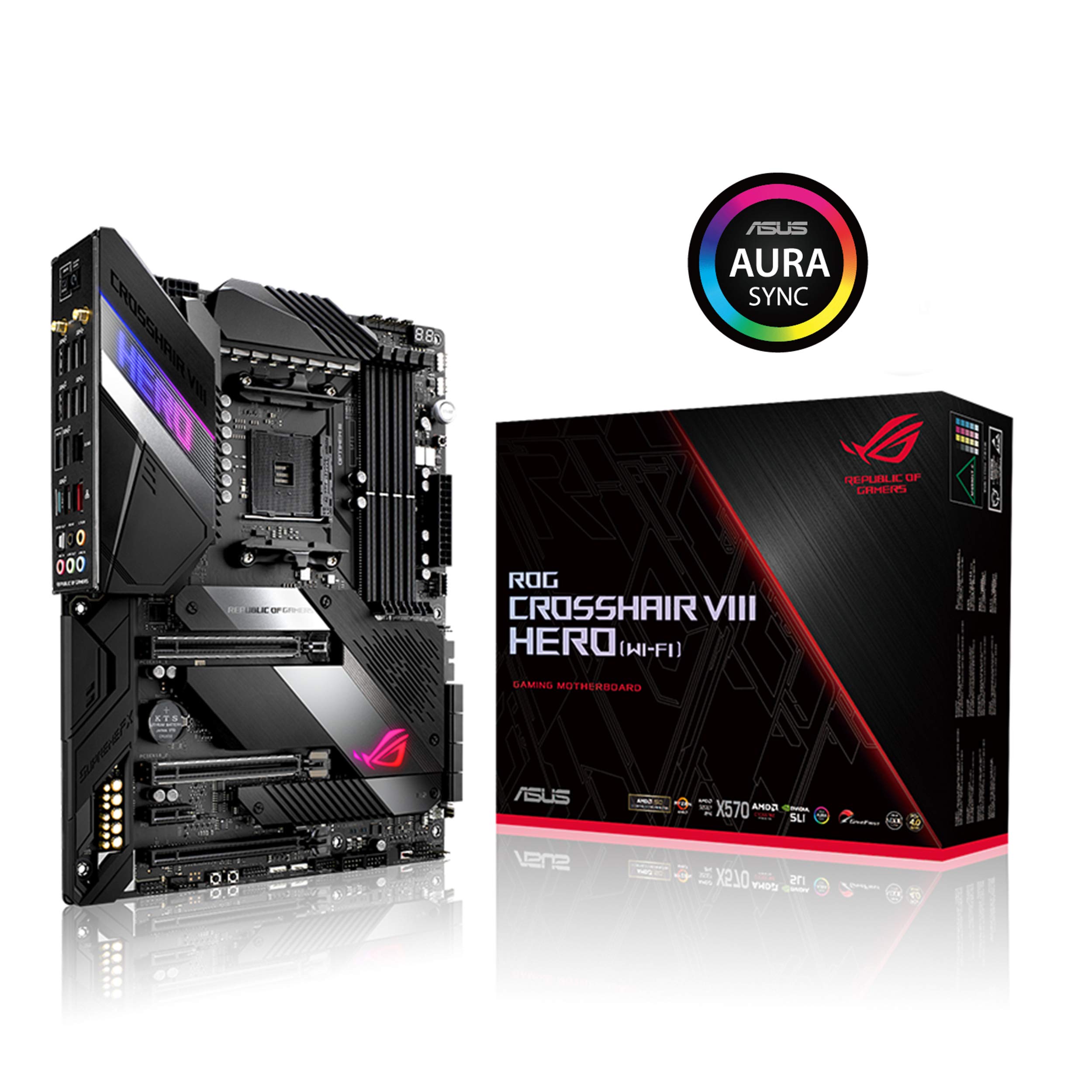 Asus ROG X570 Crosshair VIII Hero (Wi-Fi) ATX Motherboard with PCIe 4.0 ...