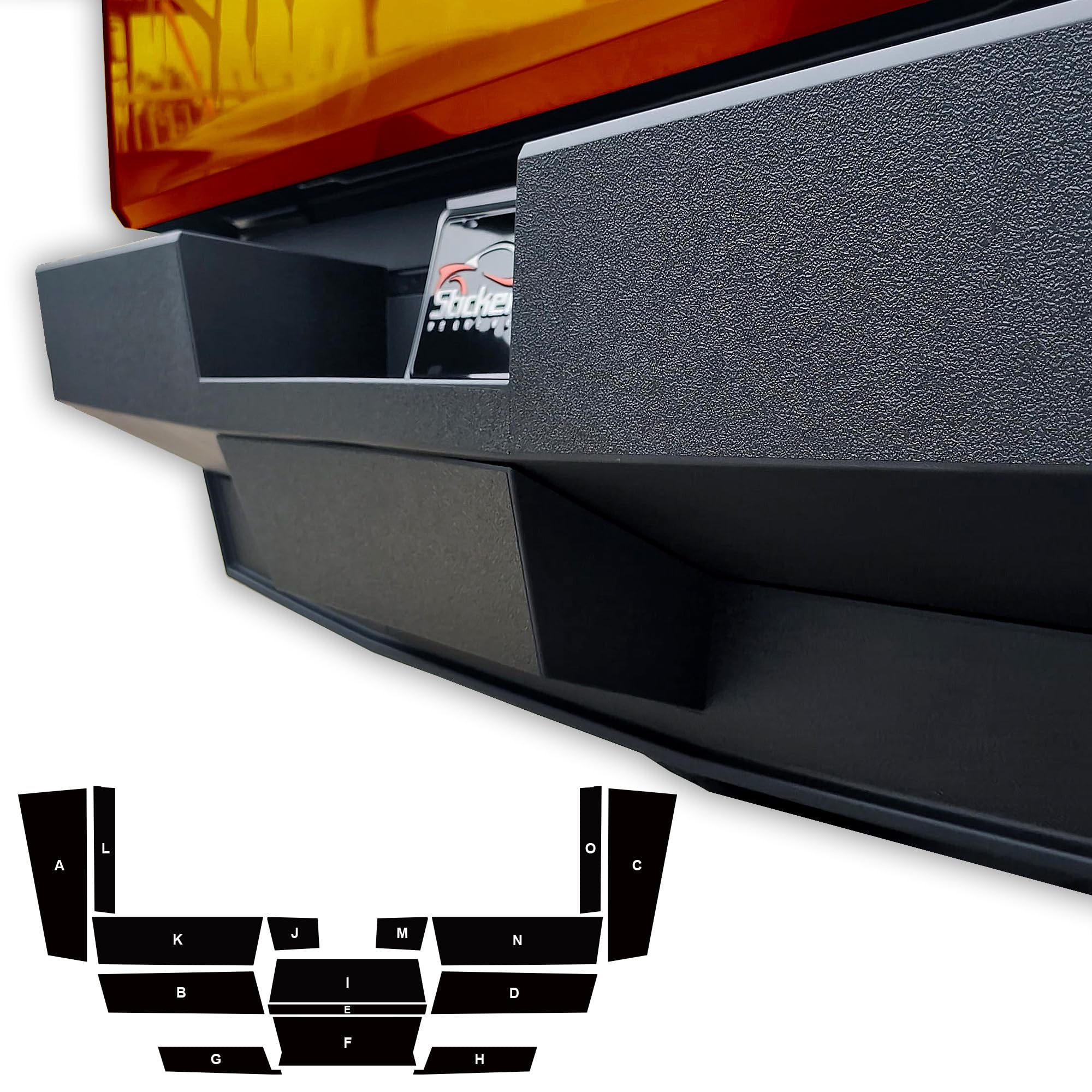 TOProtect Tesla Cybertruck Rear Bumper Protection Fascia Overlay Vinyl ...