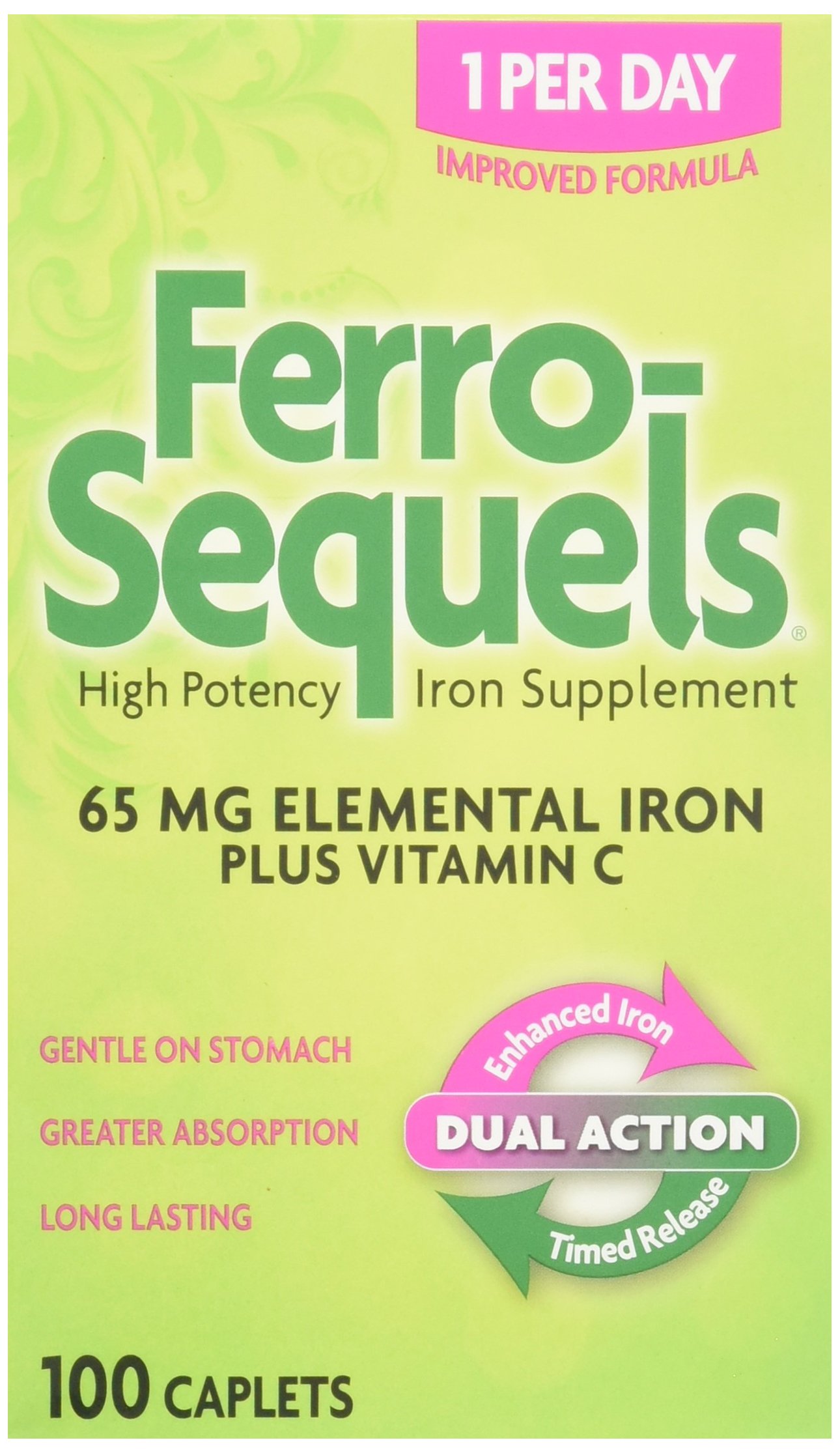 Amazon.com: Ferro-Sequels 65 Mg 100 Caplets: Health & Personal Care