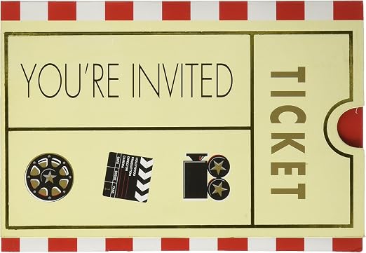 amscan International Folded Invite Hollywood, Pack of 8: Amazon.co.uk ...