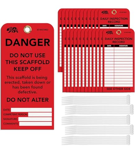 Coat Check Tags Accuform Signs TRS317PTP Scaffold Status Tag, Legend ...