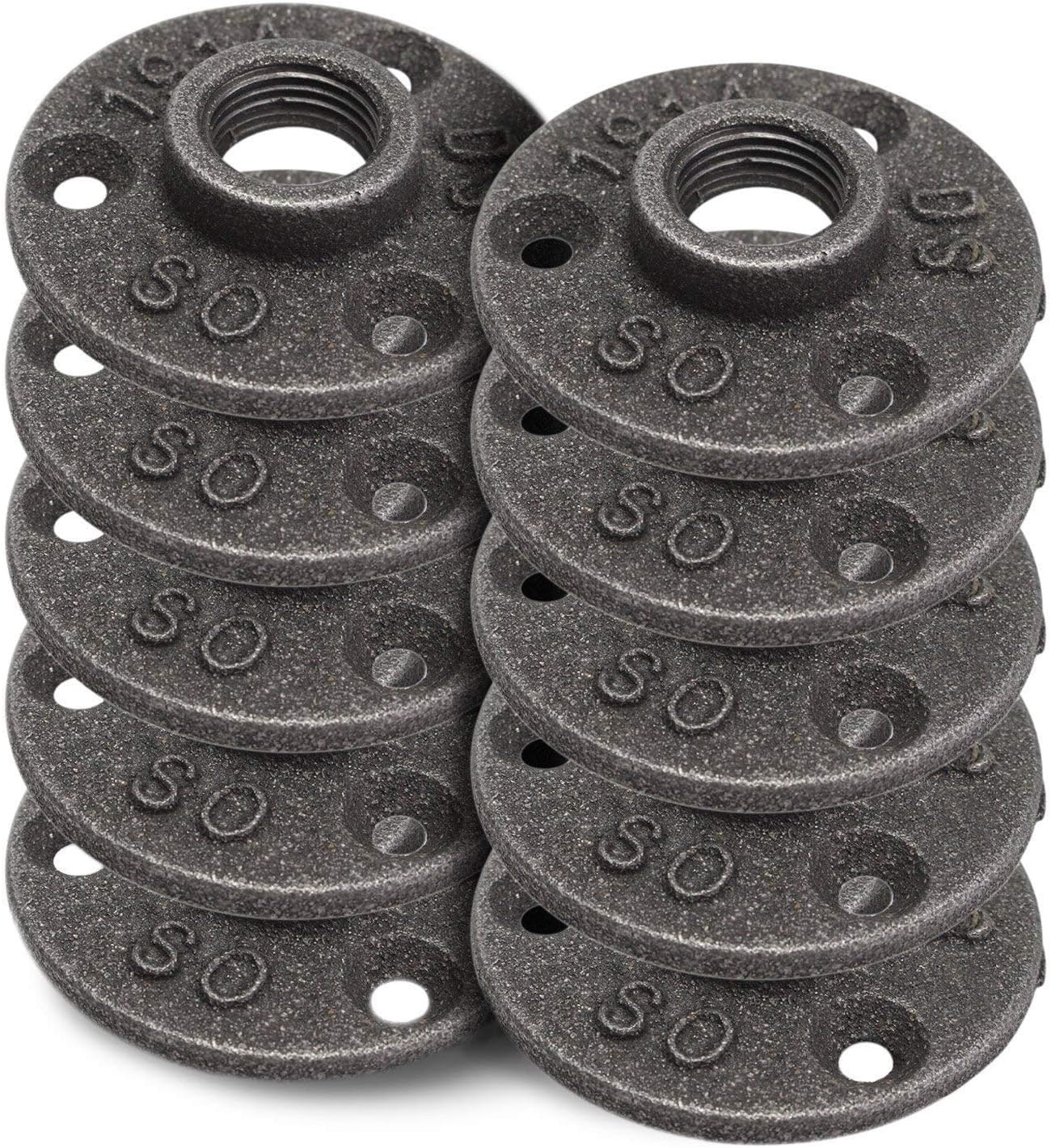 Brooklyn Pipe Flange - 10 Pack 3/4" Black Floor Flange Cast Iron Pipe ...