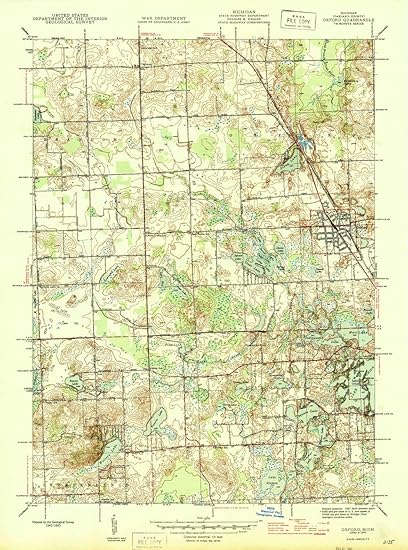 Amazon.com : YellowMaps Oxford MI topo map, 1:24000 Scale, 7.5 X 7.5 ...
