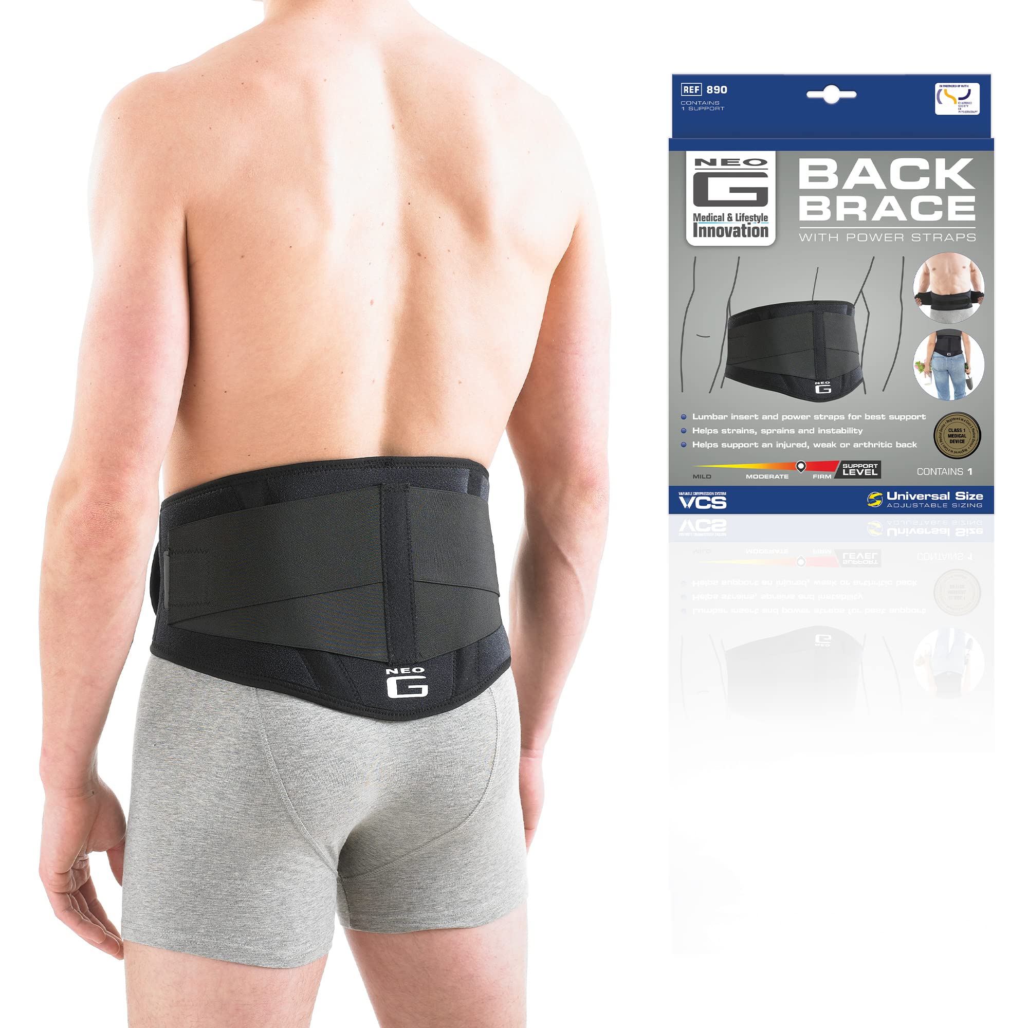 Neo G Back Brace with Power Straps - Support For Lower Back Pain ...