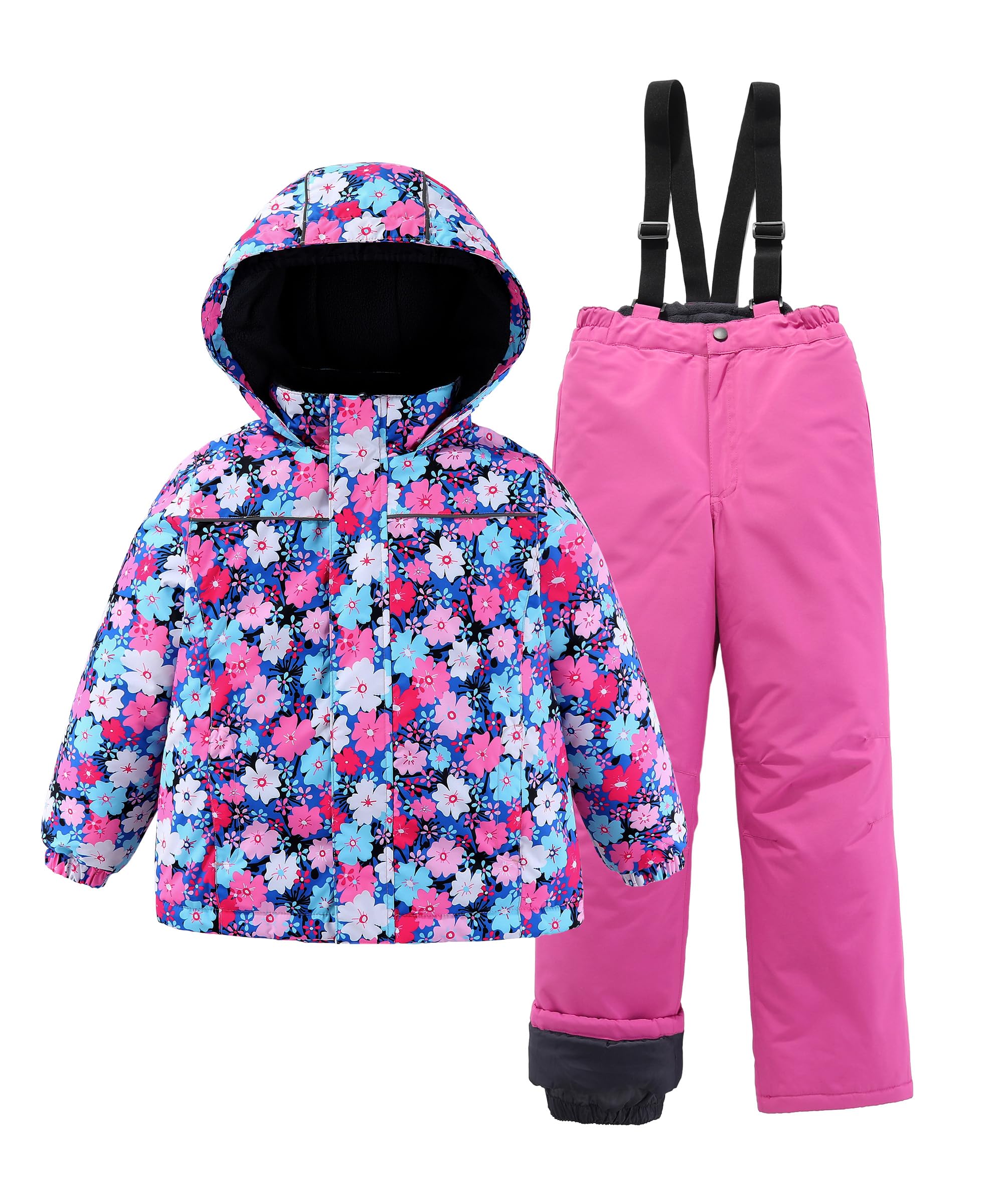 M2C Girls 2-Piece Snowsuit Thicken Patterned Ski Jackets and Pants ...