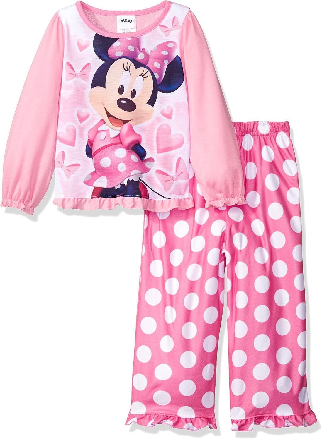 Amazon.com: Disney Girls' Toddler Minnie Mouse 2-Piece Pajama Set, Pink ...