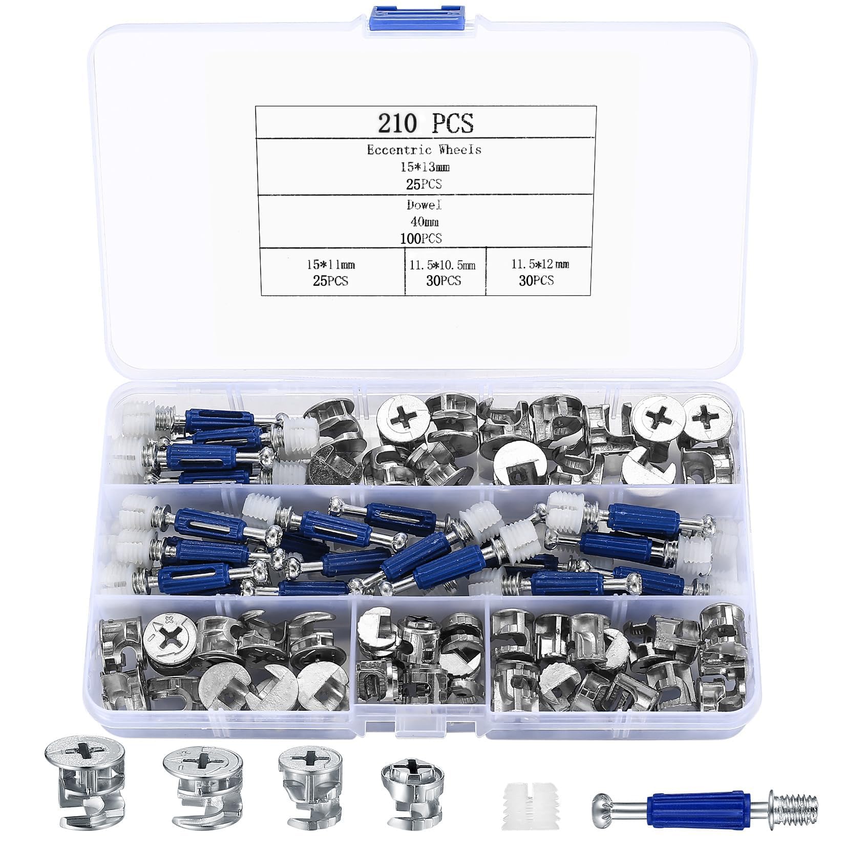 Cam Lock Nuts and Cam Screws, 210 Pcs Cam Locks for Furniture ...