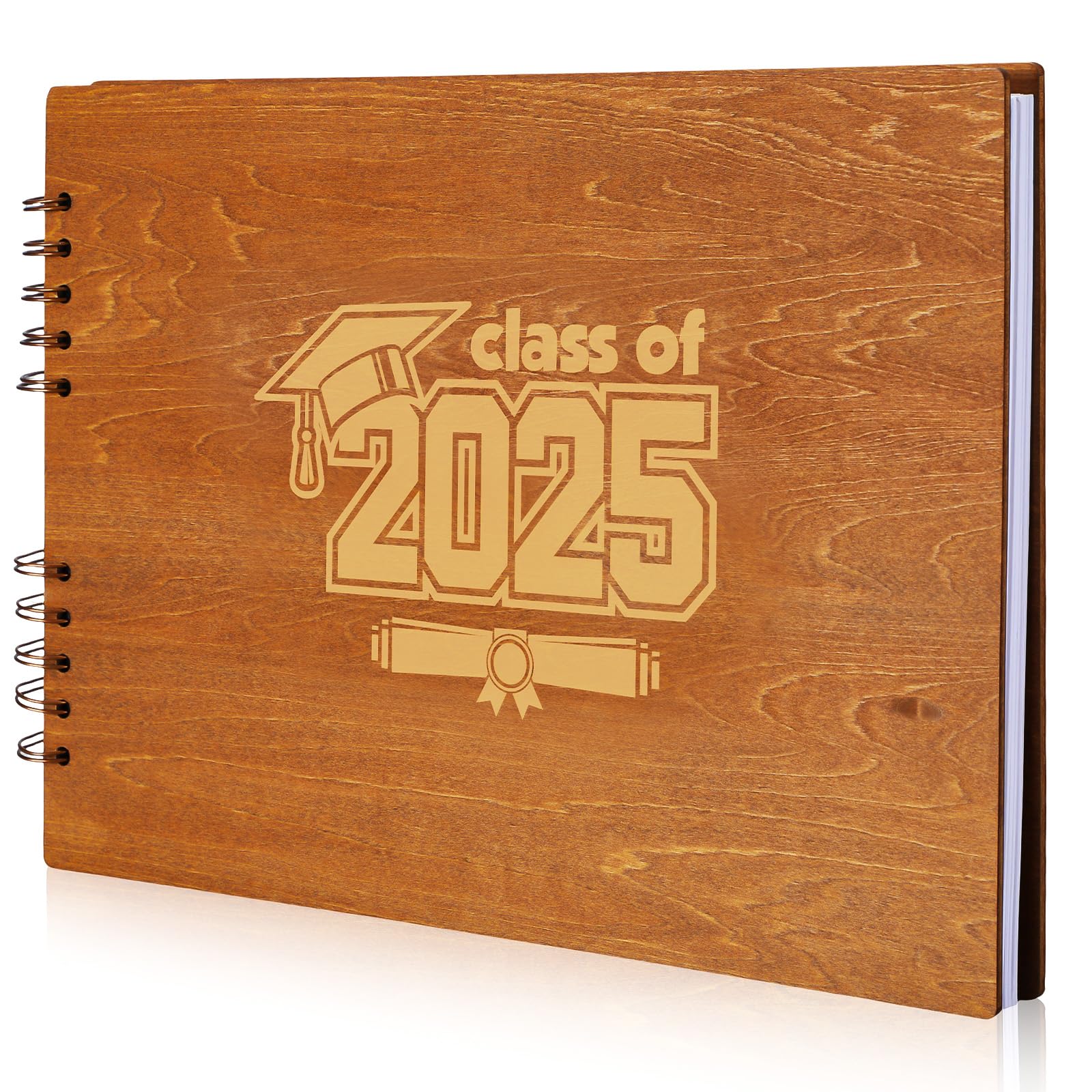 Glenmal Graduation Wood Guest Book Rustic Grad Gifts Wood Scrapbook ...
